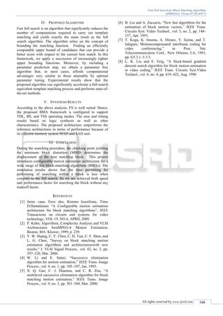 Fast Full Search for Block Matching Algorithms | PDF