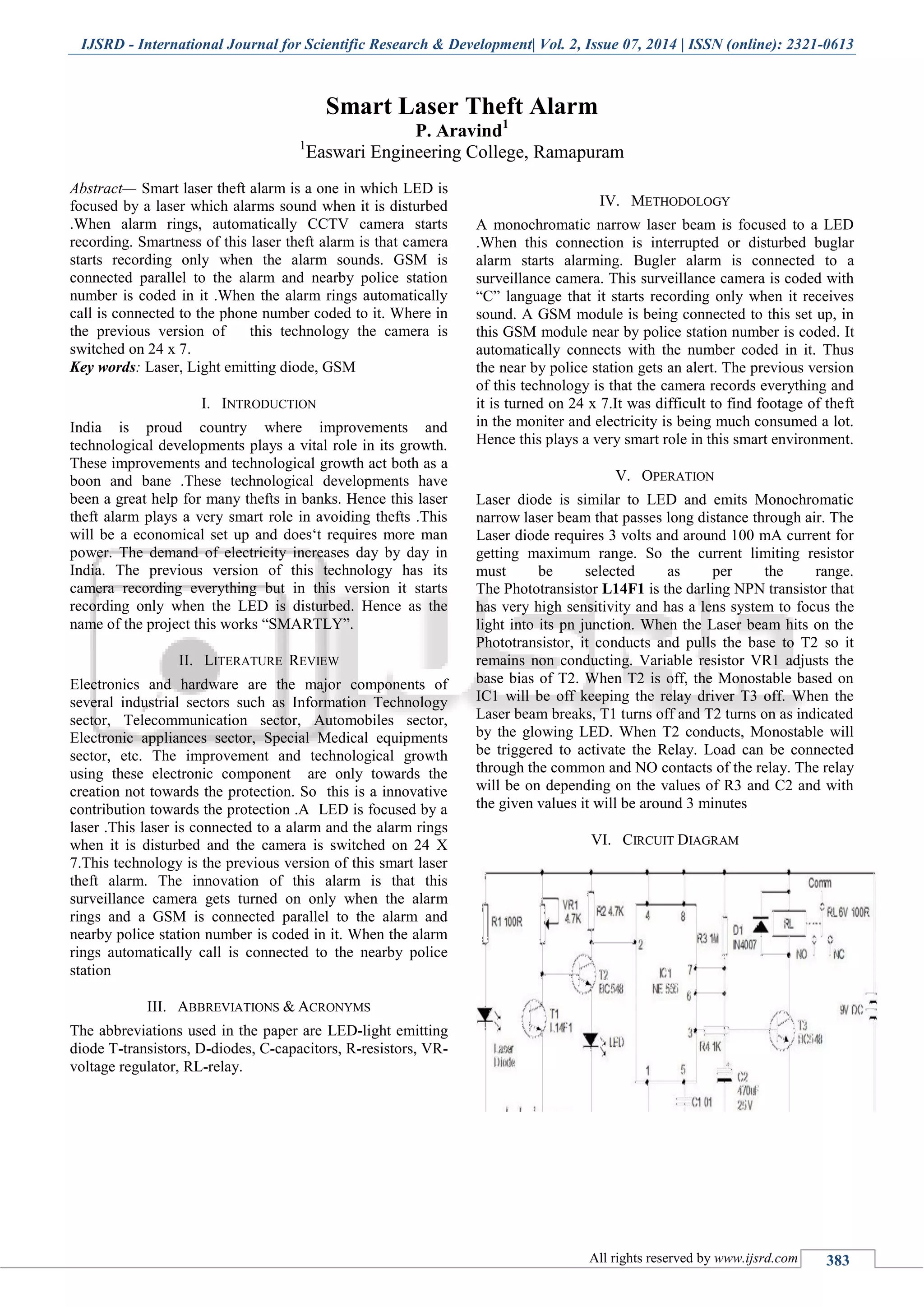 Smart Laser Theft Alarm | PDF