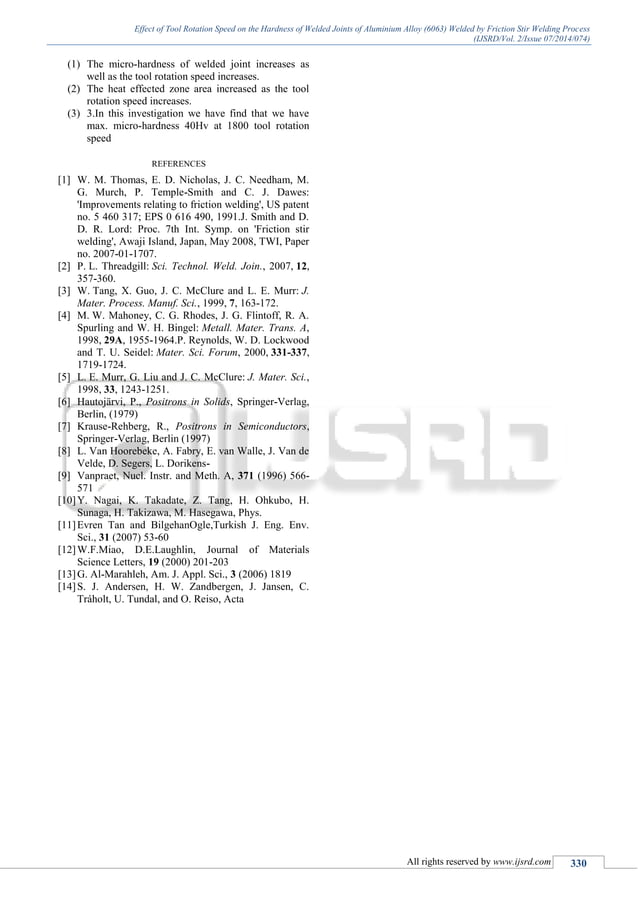 Effect of Tool Rotation Speed on the Hardness of Welded Joints of ...