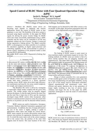 Speed Control of BLDC Motor with Four Quadrant Operation Using dsPIC | PDF