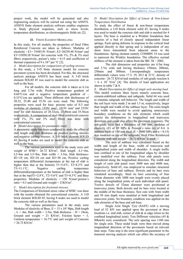 Analytical Study of Steel Fibre Reinforced Rigid Pavements Under Moving ...