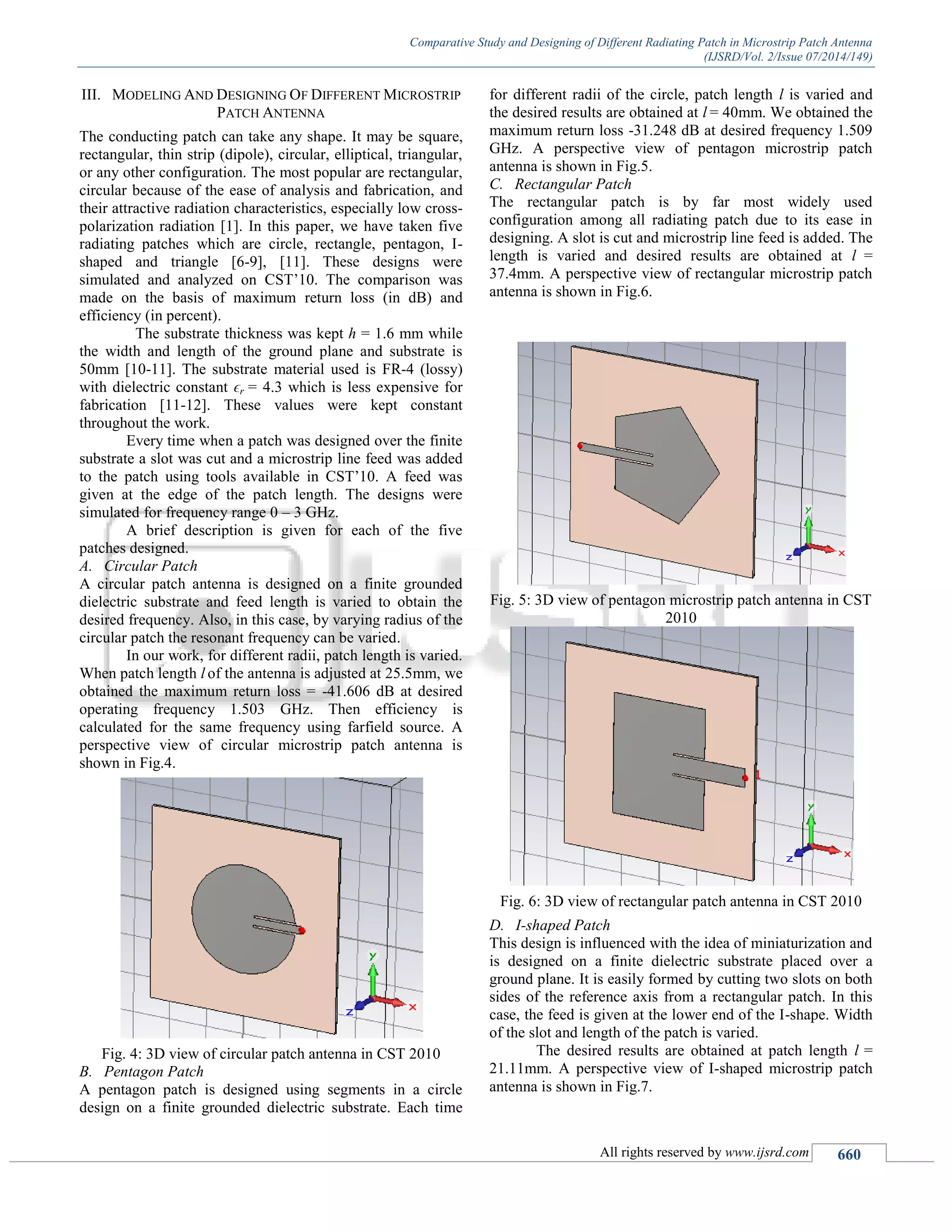Comparative Study and Designing of Different Radiating Patch in ...