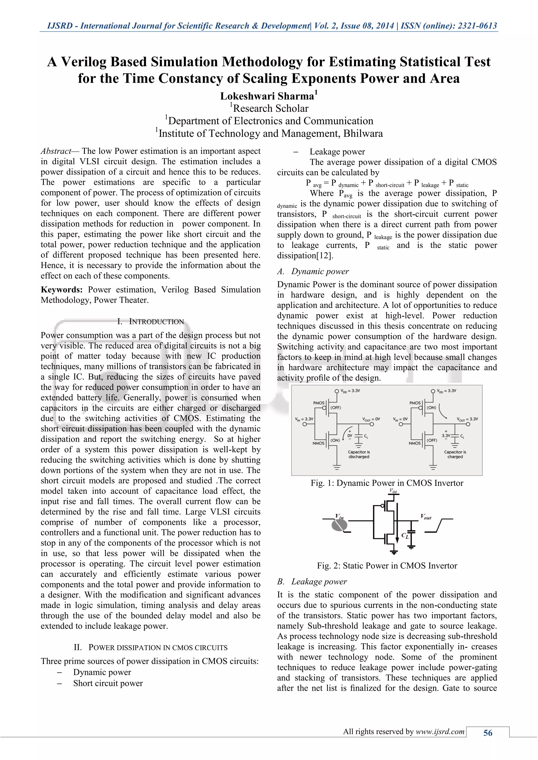 A Verilog Based Simulation Methodology For Estimating Statistical Test