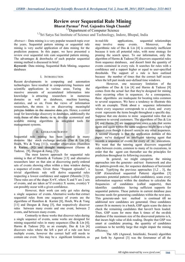 Review Over Sequential Rule Mining | PDF
