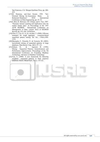 Review Over Sequential Rule Mining | PDF