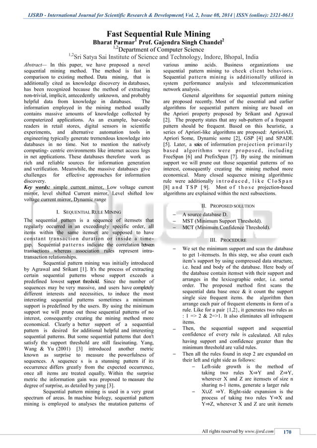 Fast Sequential Rule Mining | PDF