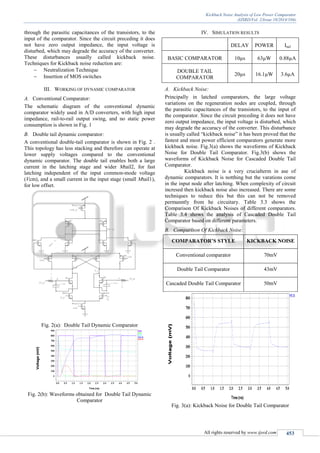 KICKBACK NOISE ANALYSIS OF LOW POWER COMPARATOR | PDF