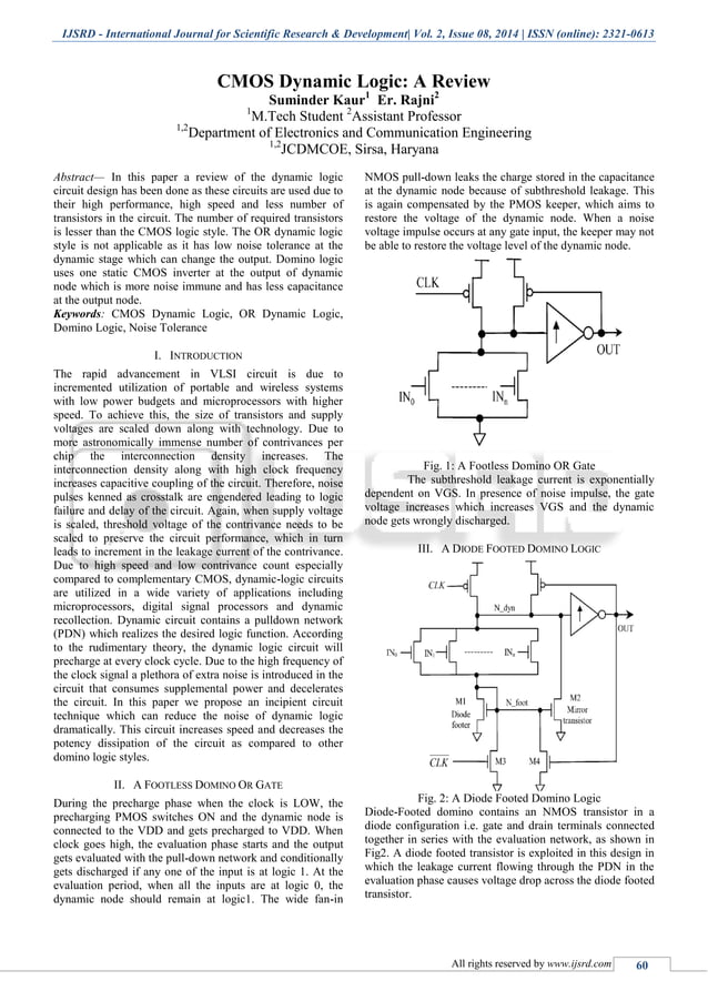 CMOS Dynamic Logic: A Review