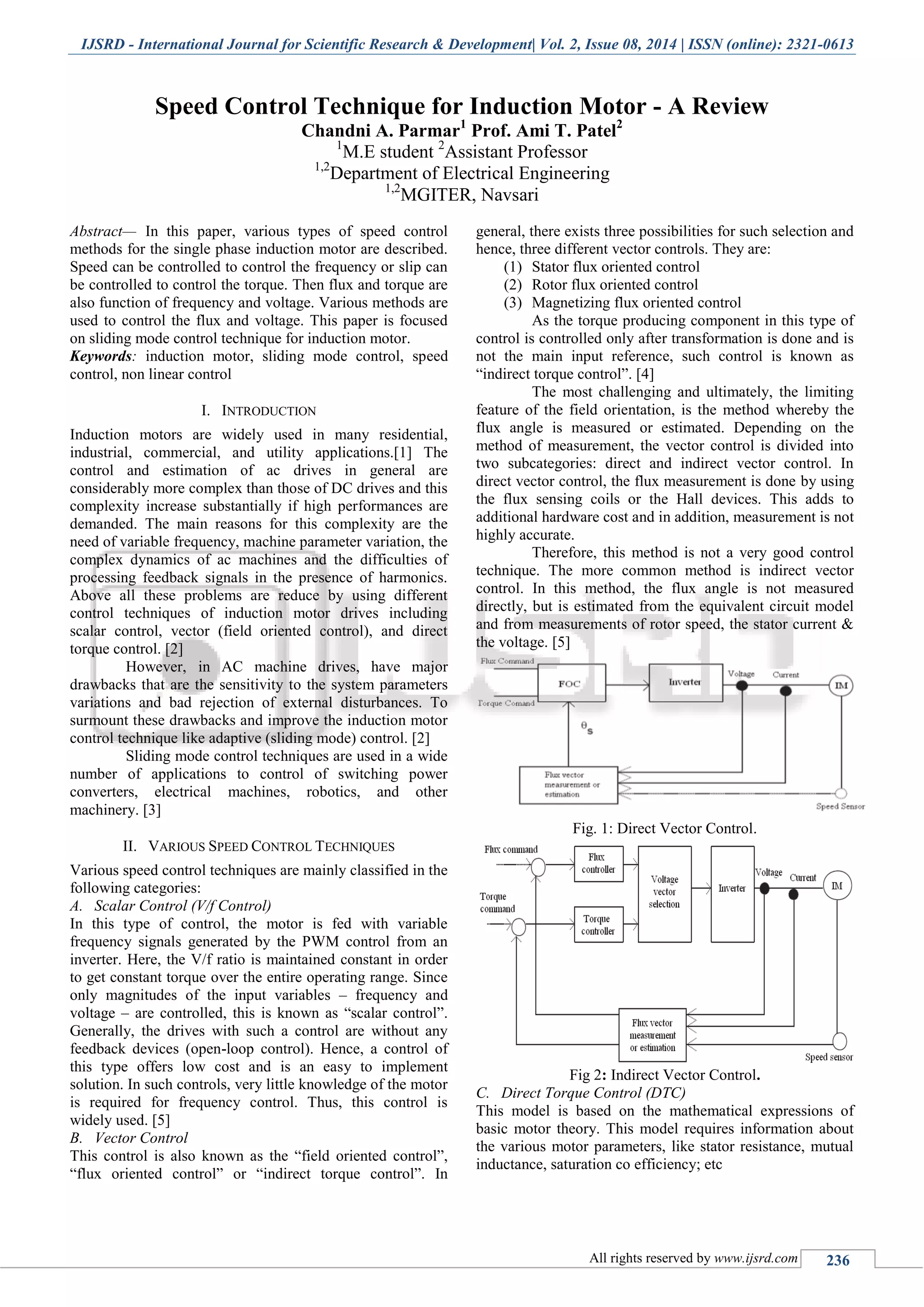 Speed Control Techniques for Induction Motor - A Review | PDF