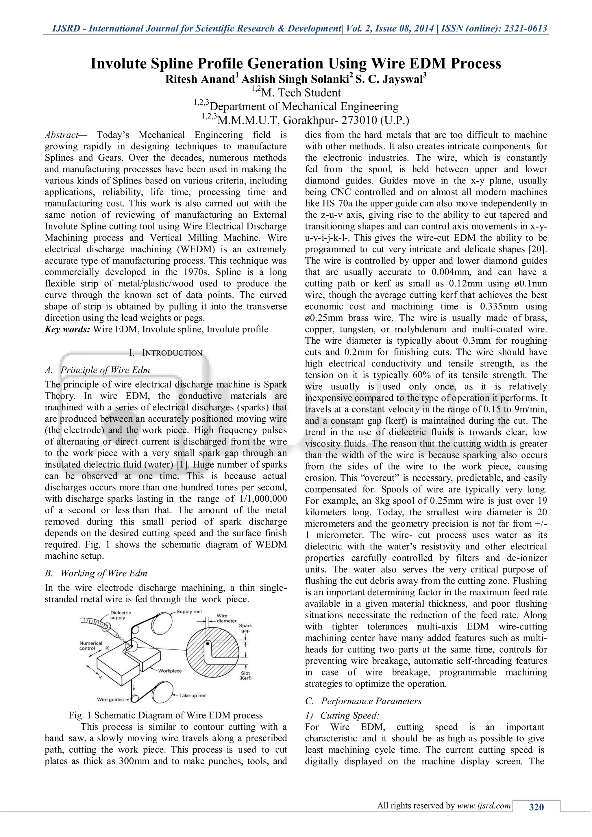 Involute Spline Profile Generation using Wire EDM Process | PDF