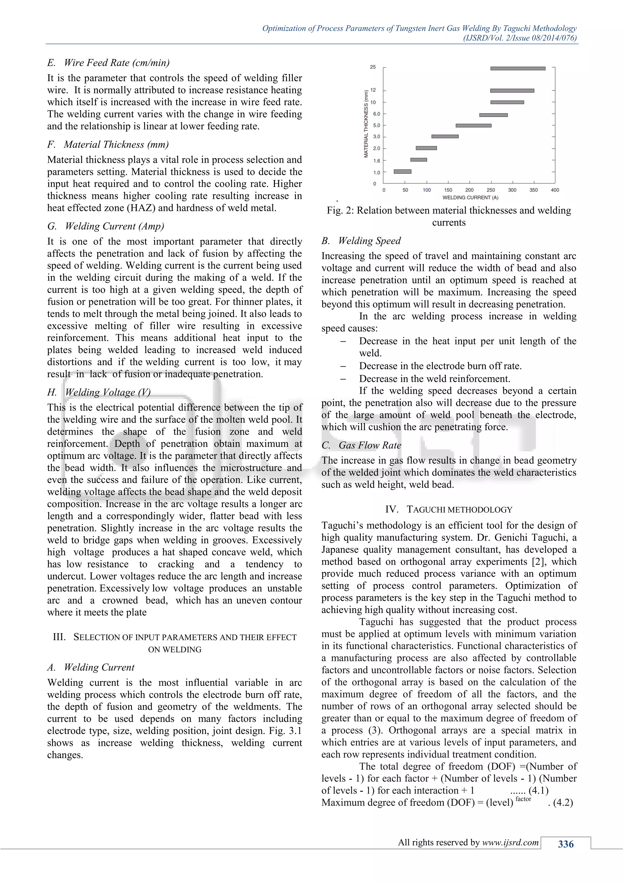 Optimization Of Process Parameters Of Tungsten Inert Gas Welding By Taguchi Methodology Pdf