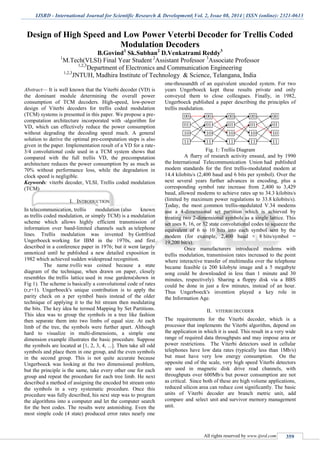 Design of High Speed and Low Power Veterbi Decoder for Trellis Coded Modulation Decoders | PDF