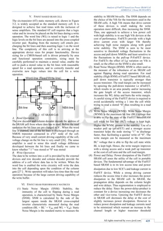 Analysis of FinFET based Low Power SRAM Cell | PDF