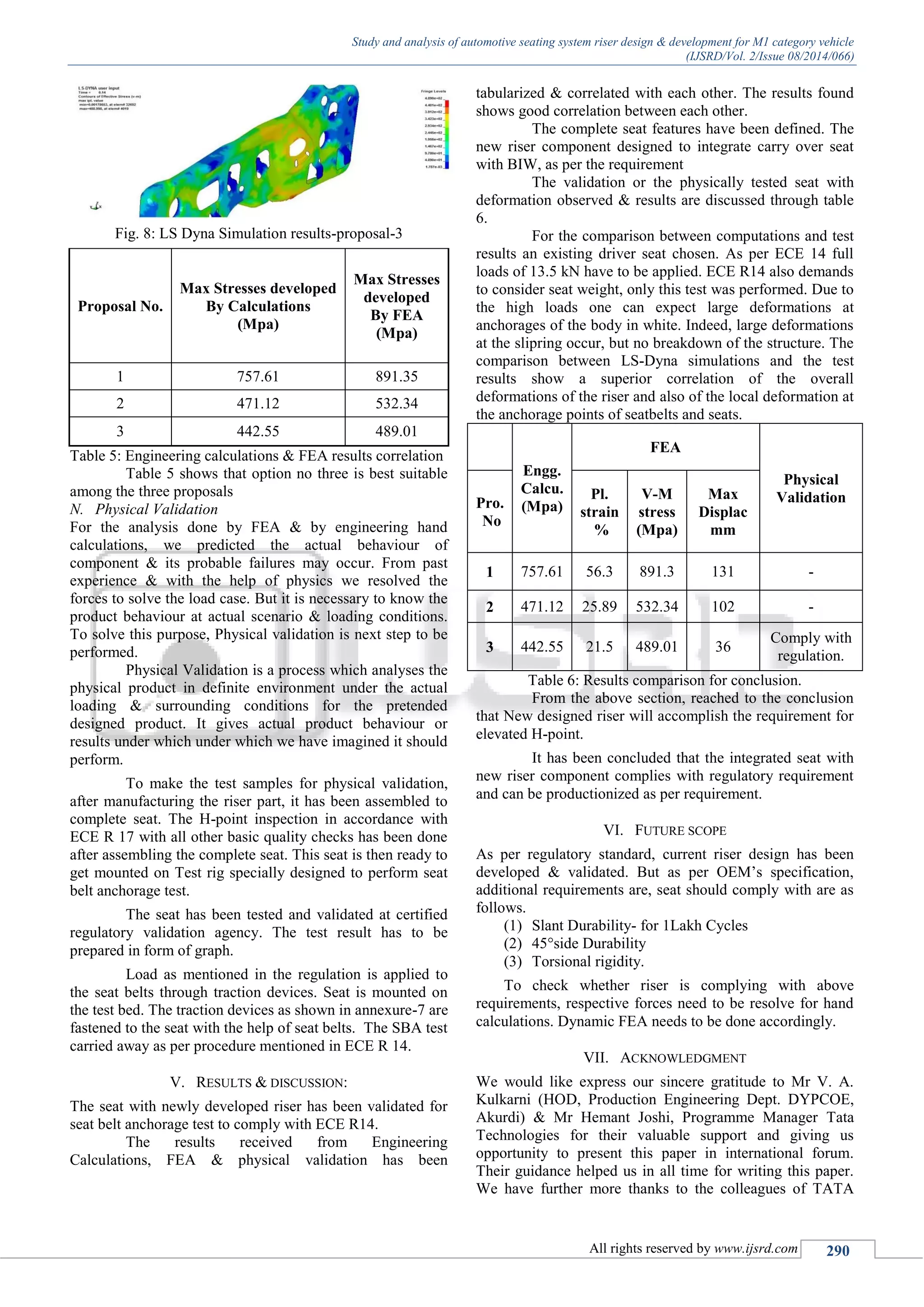 Study and Analysis of Automotive Seating System Riser Design ...