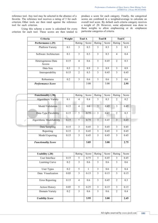 Performance Evaluation of Open Source Data Mining Tools | PDF