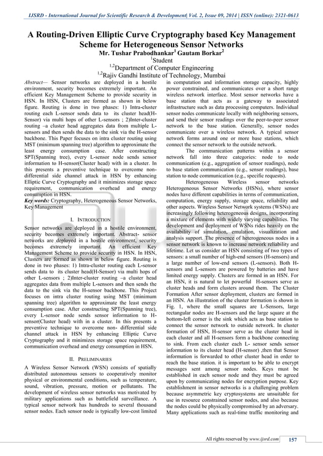 A Routing-Driven Elliptic Curve Cryptography Based Key Management Scheme for Heterogeneous ...