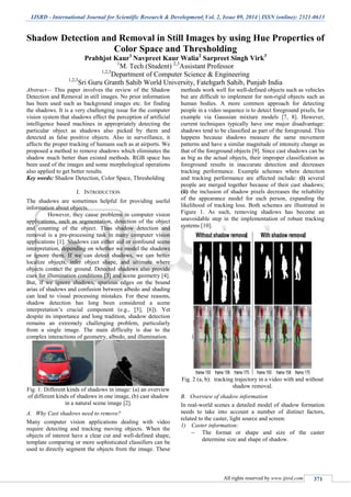 Shadow Detection and Removal in Still Images by using Hue Properties of Color Space and ...