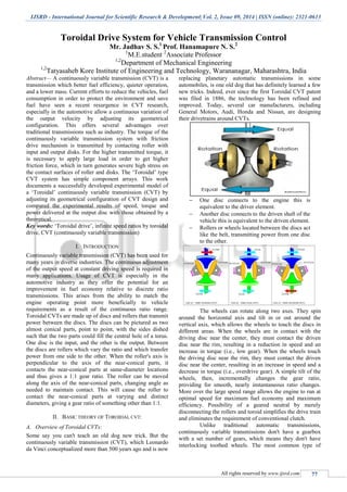 Toroidal Drive System for Vehicle Transmission Control | PDF