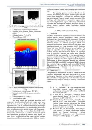 IMAGE ENHANCEMENT IN CASE OF UNEVEN ILLUMINATION USING VARIABLE THRESHOLDING METHOD | PDF