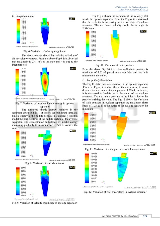 CFD Analysis of a Cyclone Seperator | PDF | Chemistry | Science