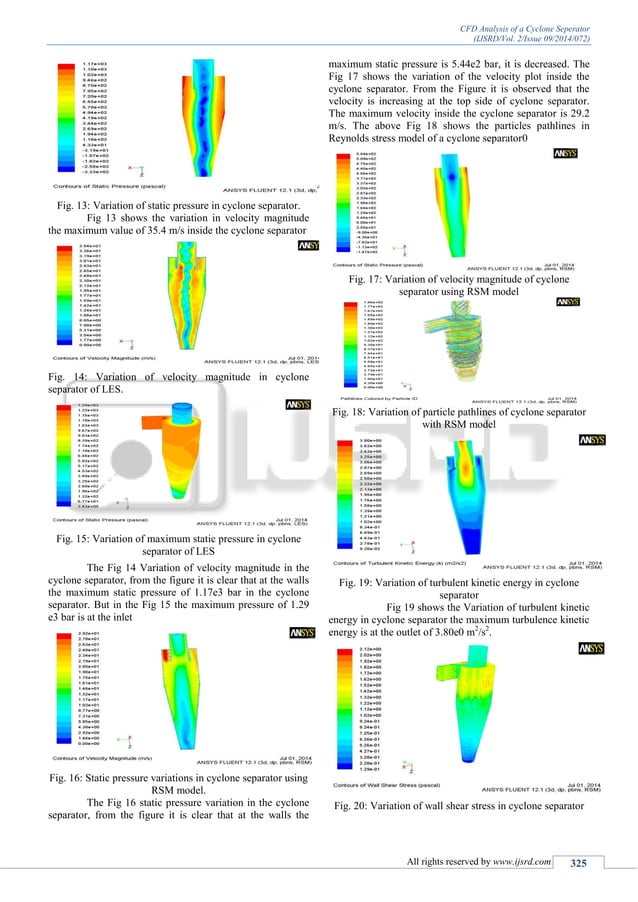 CFD Analysis of a Cyclone Seperator | PDF | Chemistry | Science