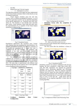 Modified Active Monitoring Load Balancing with Cloud Computing | PDF