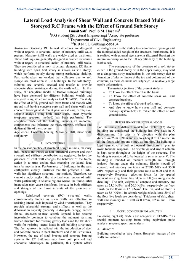 Lateral Load Analysis of Shear Wall and Concrete Braced Multi-Storeyed ...