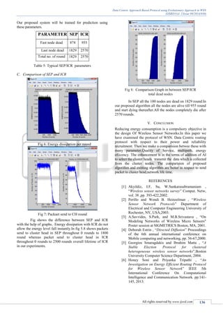 Data Centric Approach Based Protocol using Evolutionary Approach in WSN | PDF | Internet of ...