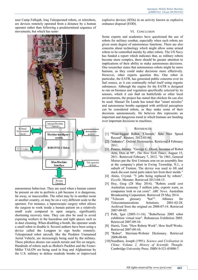 AUTOMATIC MOBILE ROBOT MACHINE | PDF | Robotics | Technology & Computing