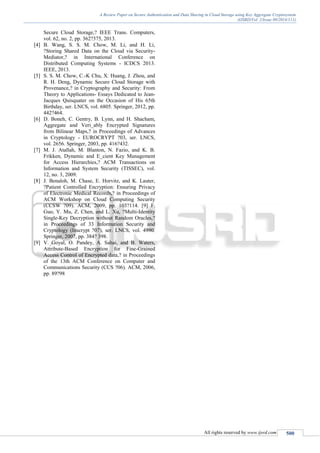 A Review Paper on Secure authentication and data sharing in cloud storage using key aggregate ...