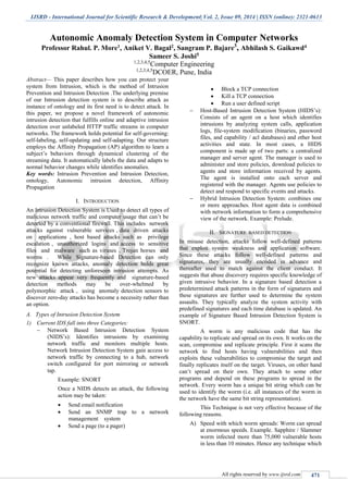 Autonomic Anomaly Detection System in Computer Networks | PDF
