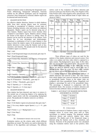 Design of Shadow Detection and Removal System | PDF