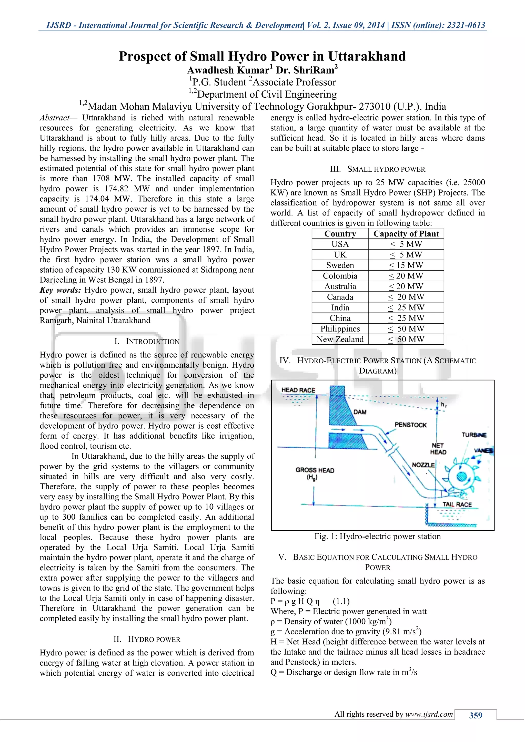 Prospect of Small Hydro Power in Uttarakhand | PDF