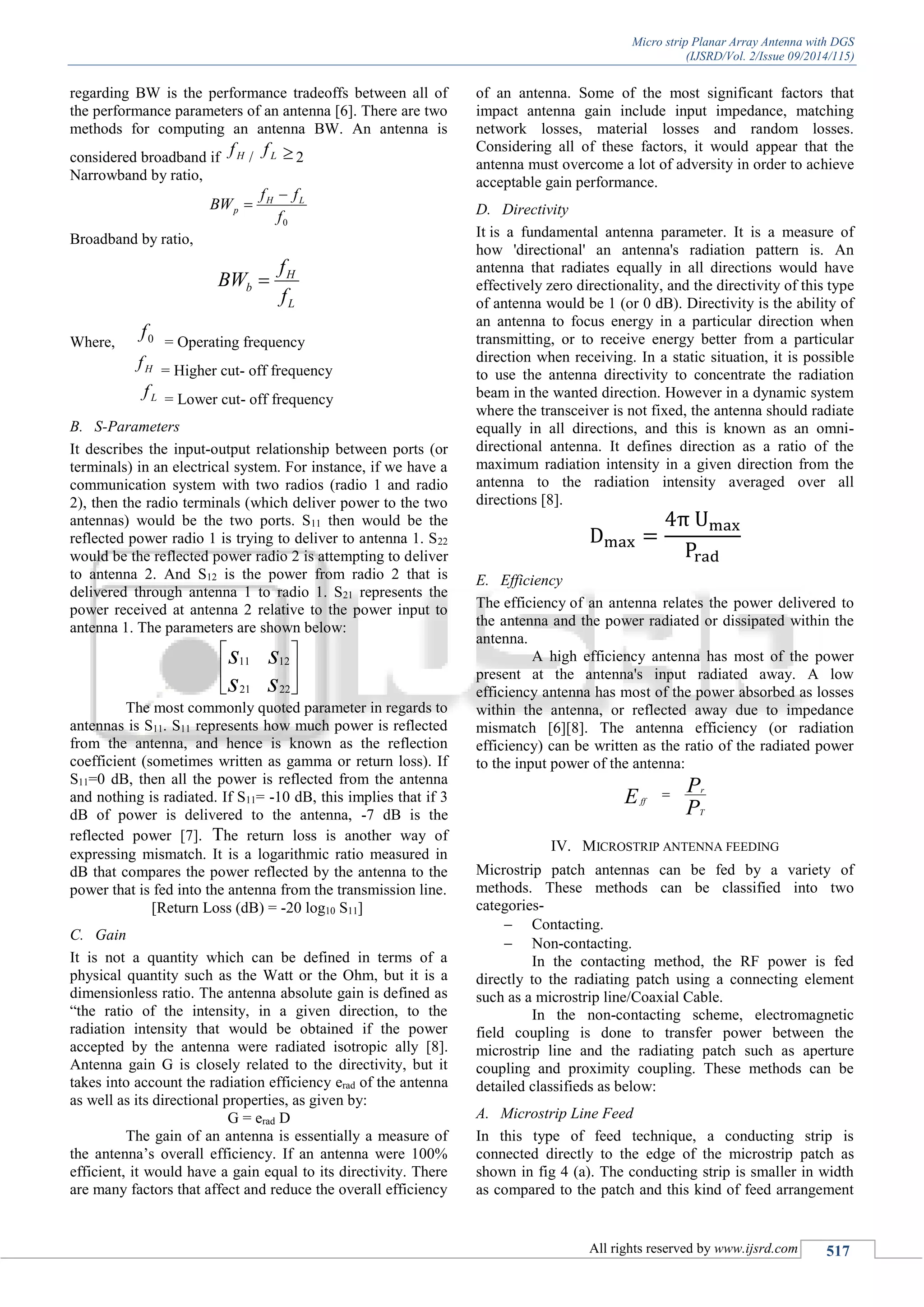 Microstrip Planar Array Antenna With Dgs Pdf