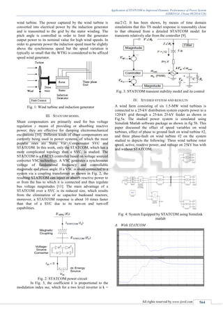 APPLICATION OF STATCOM to IMPROVED DYNAMIC PERFORMANCE OF POWER SYSTEM | PDF