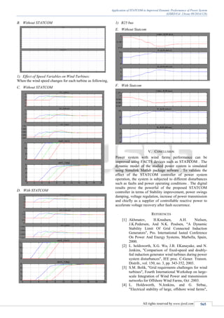 APPLICATION OF STATCOM to IMPROVED DYNAMIC PERFORMANCE OF POWER SYSTEM | PDF