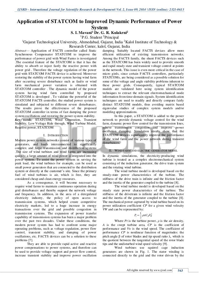 Application Of Statcom To Improved Dynamic Performance Of Power System