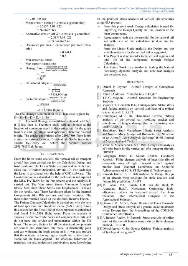 Design and Linear Static Analysis of Transport Aircraft Vertical Tail ...