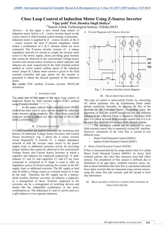 Close Loop Control of Induction Motor Using Z-Source Inverter | PDF