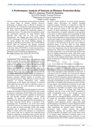 A Performance Analysis of Statcom on Distance Protection Relay | PDF