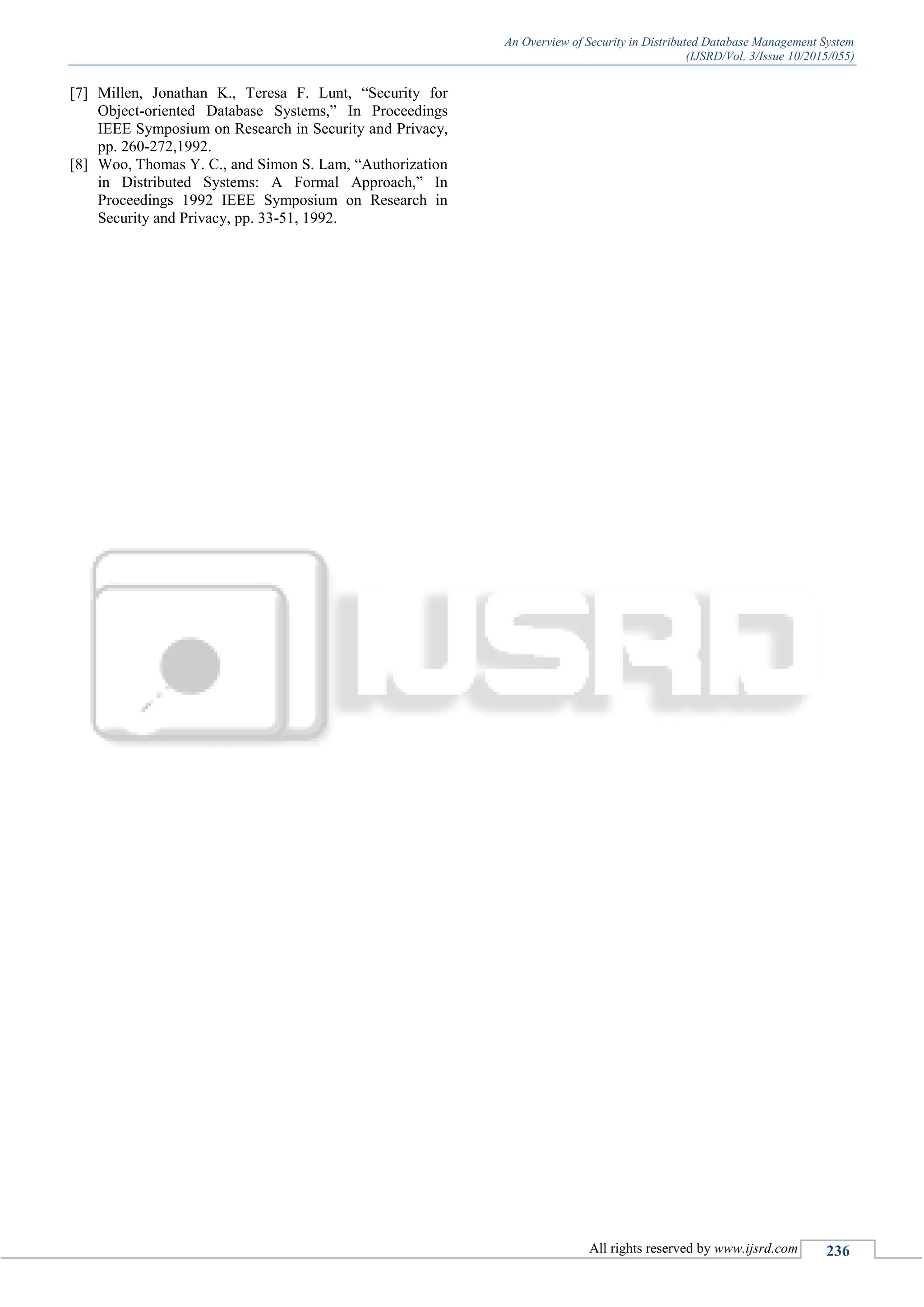 An Overview of Security in Distributed Database Management System | PDF ...