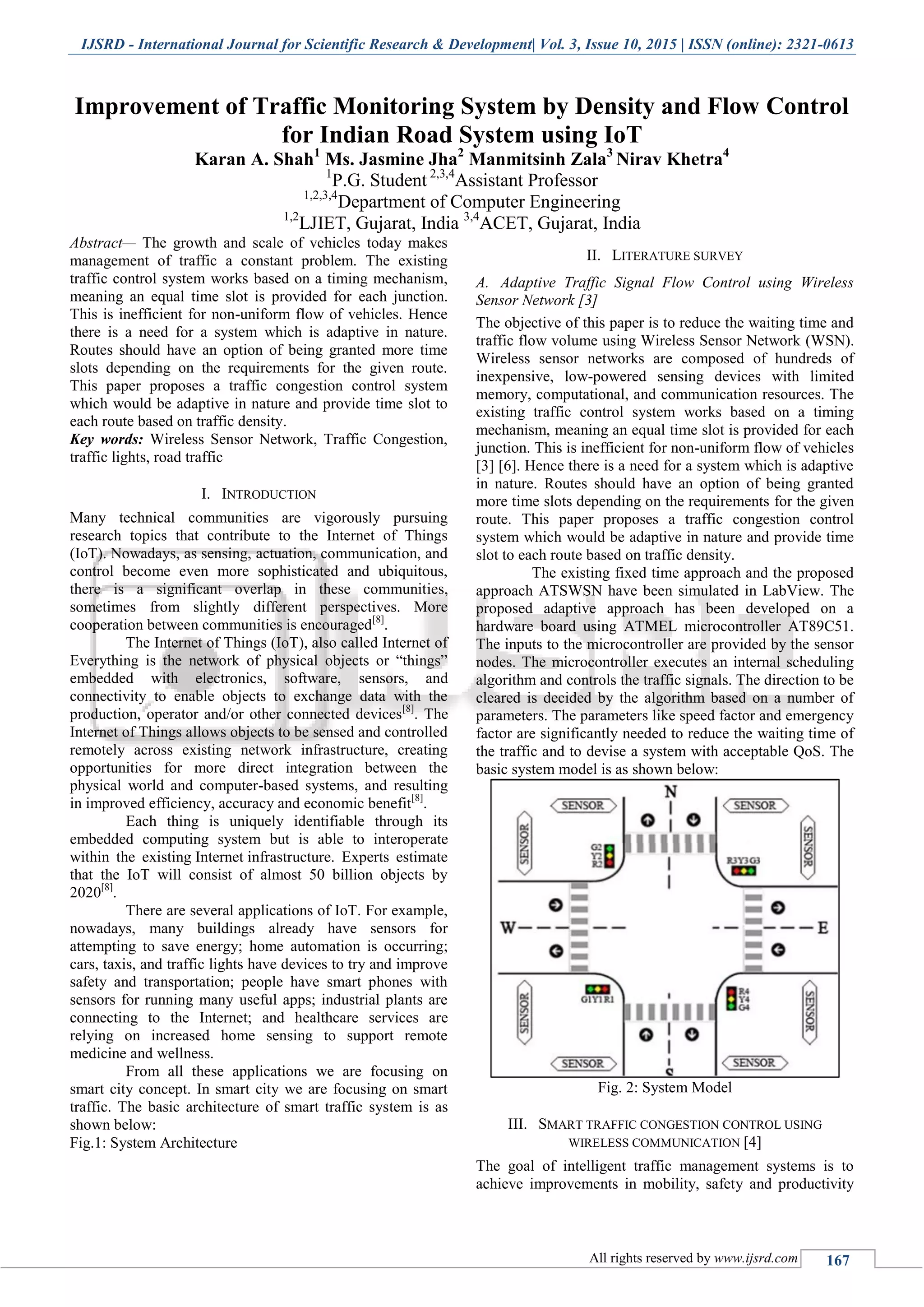 Improvement of Traffic Monitoring System by Density and Flow Control ...