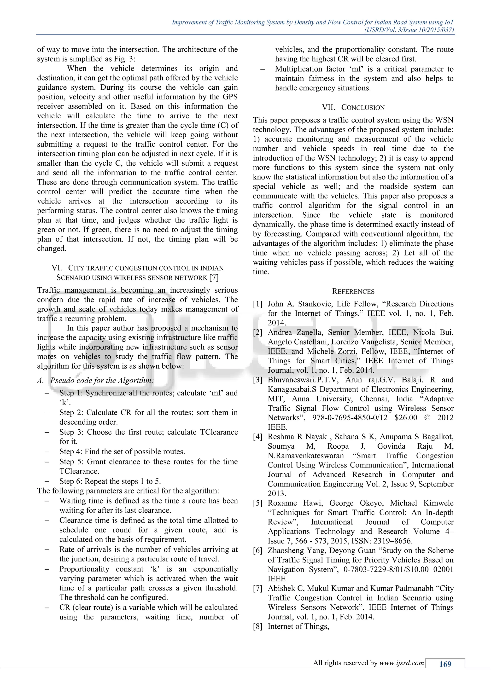 Improvement of Traffic Monitoring System by Density and Flow Control ...