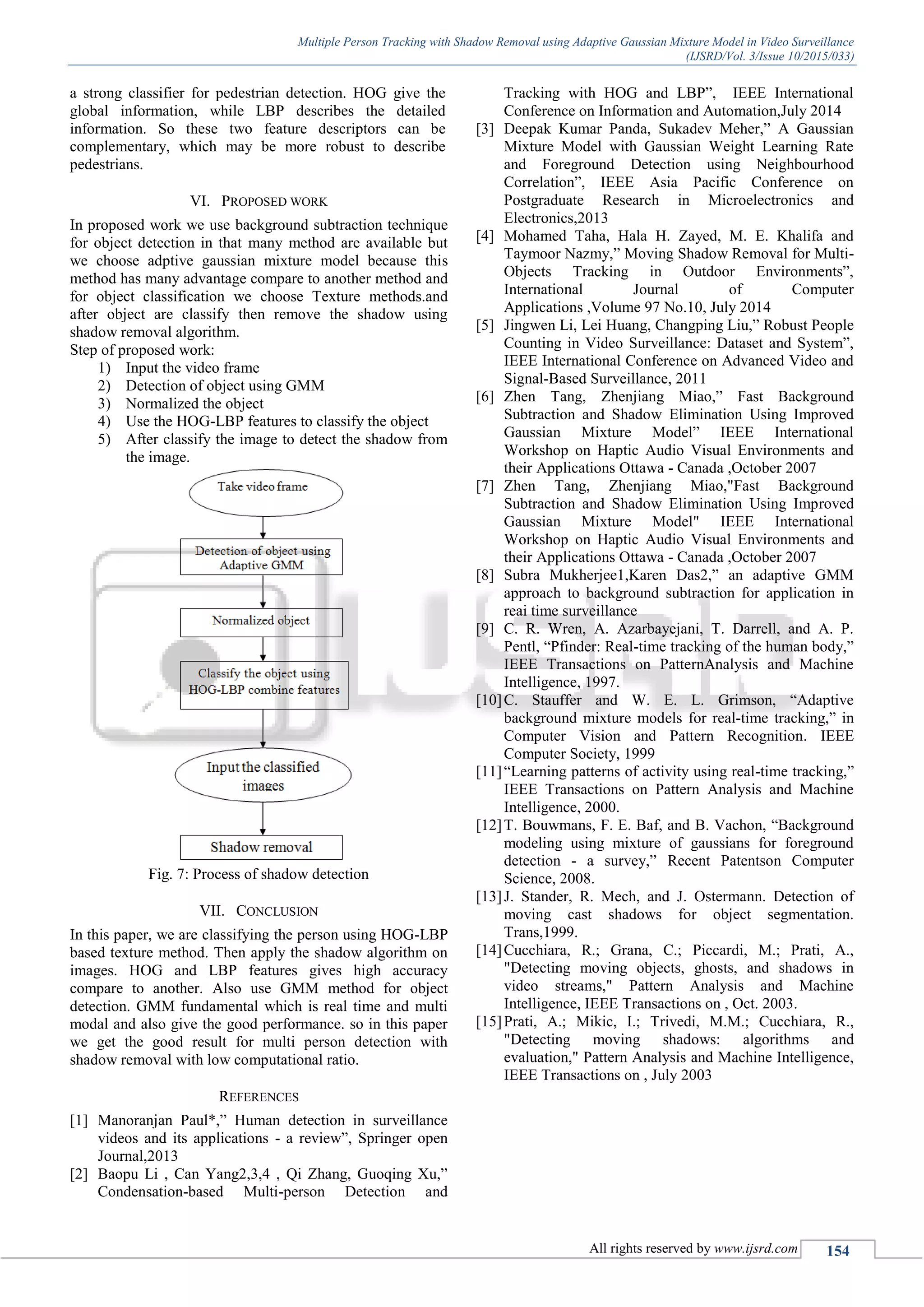 Multiple Person Tracking with Shadow Removal Using Adaptive Gaussian Mixture Model in Video ...