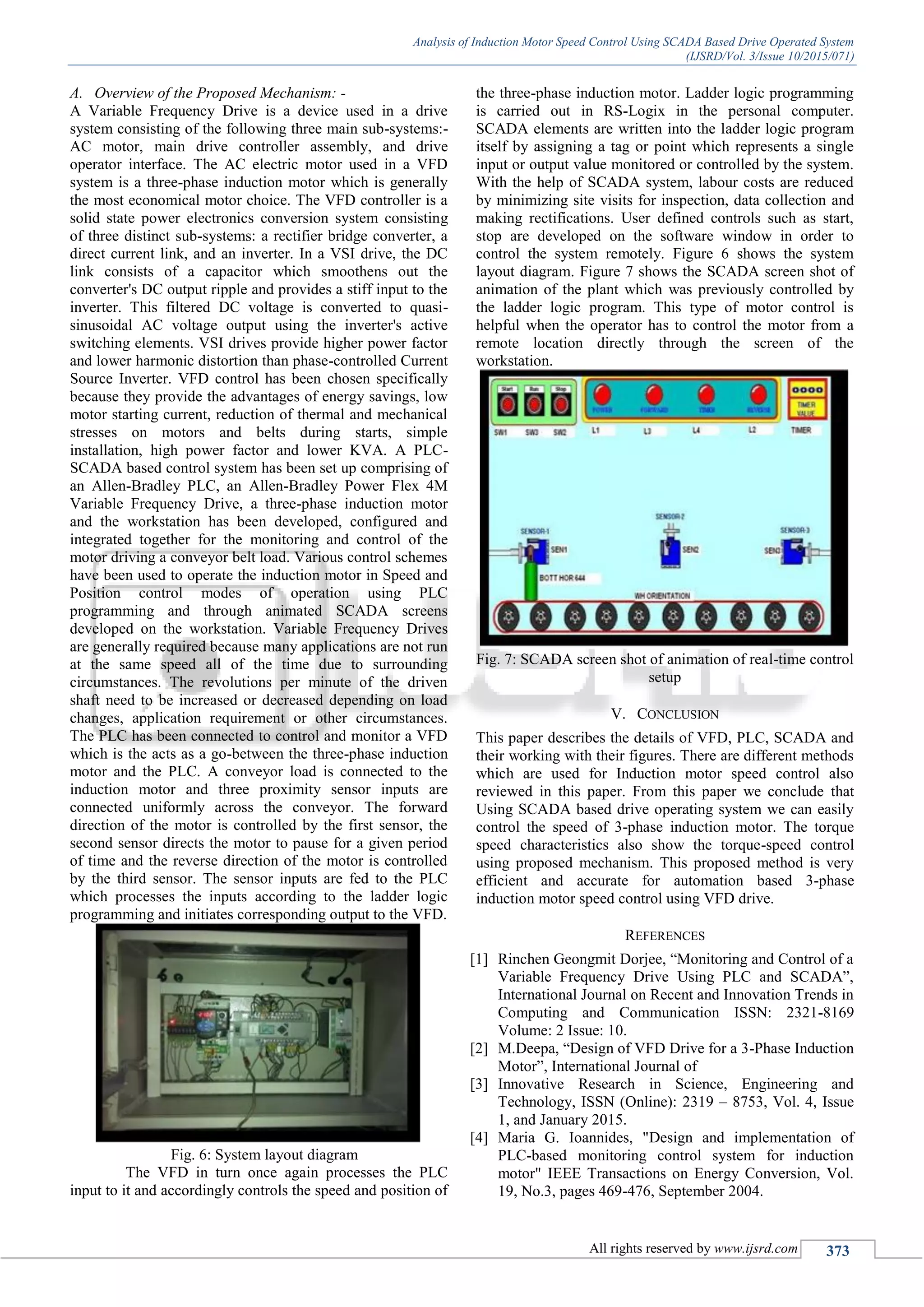 Analysis of Induction Motor Speed Control Using SCADA Based Drive Operated System | PDF