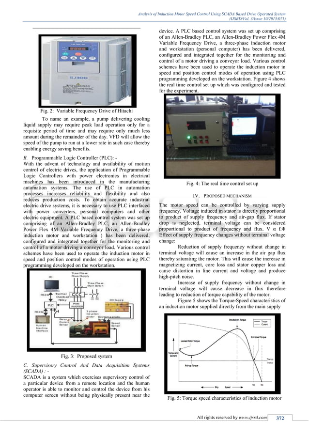 Analysis of Induction Motor Speed Control Using SCADA Based Drive Operated System | PDF