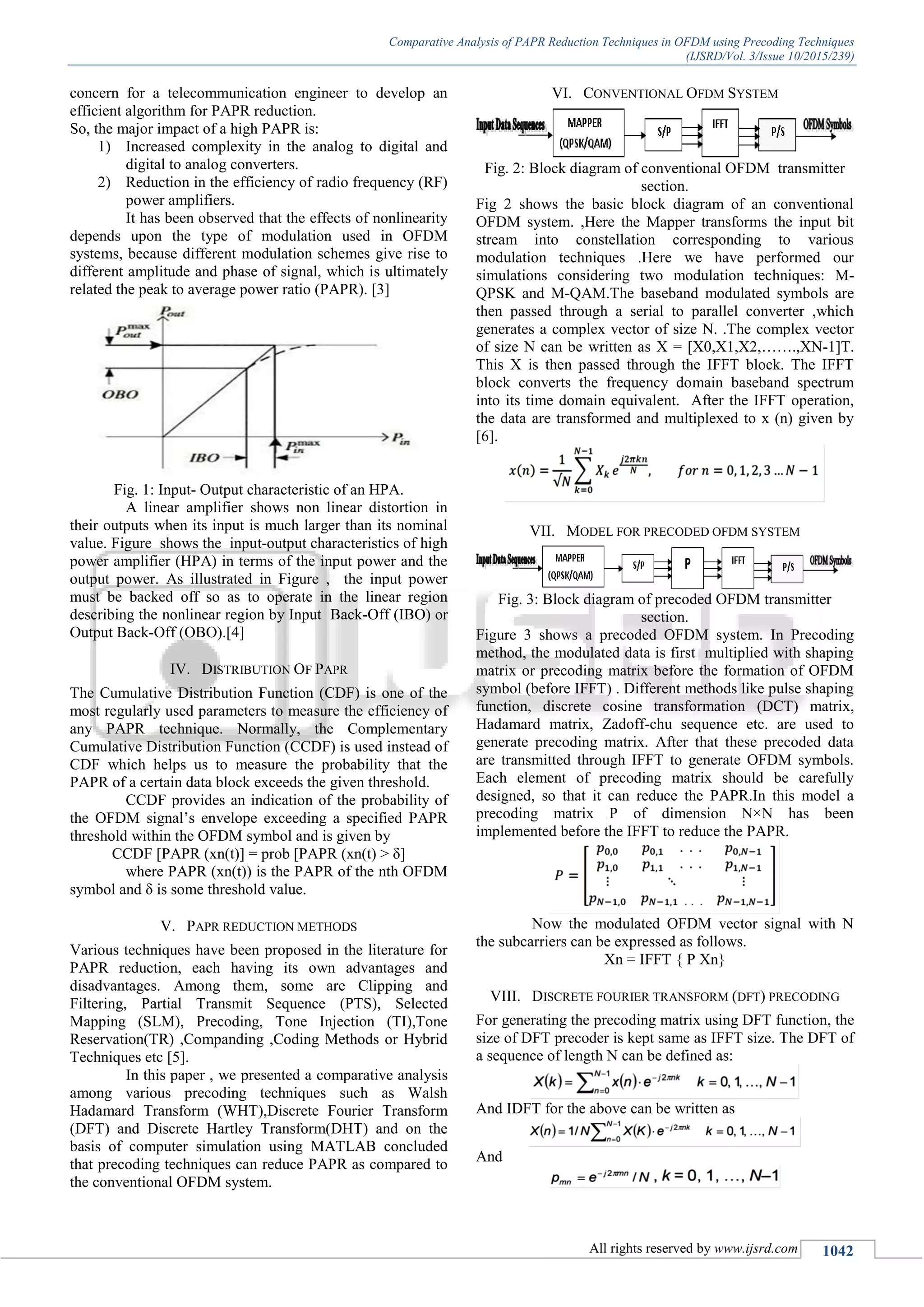 Comparative Analysis Of Papr Reduction Techniques In Ofdm Using