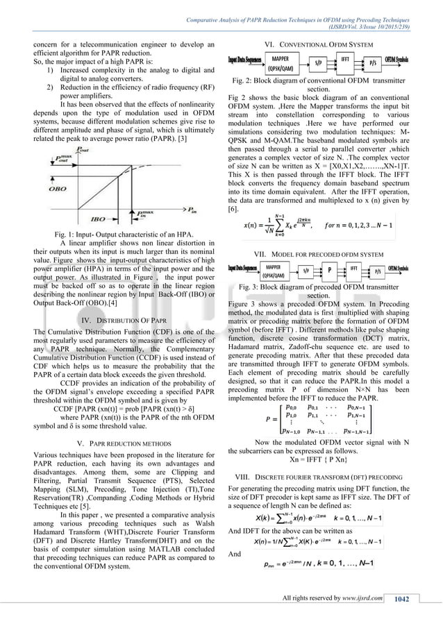 Comparative Analysis Of Papr Reduction Techniques In Ofdm Using Precoding Techniques Pdf