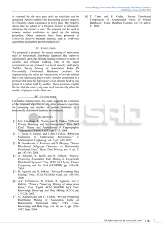 Secure Mining of Association Rules in Horizontally Distributed Databases | PDF