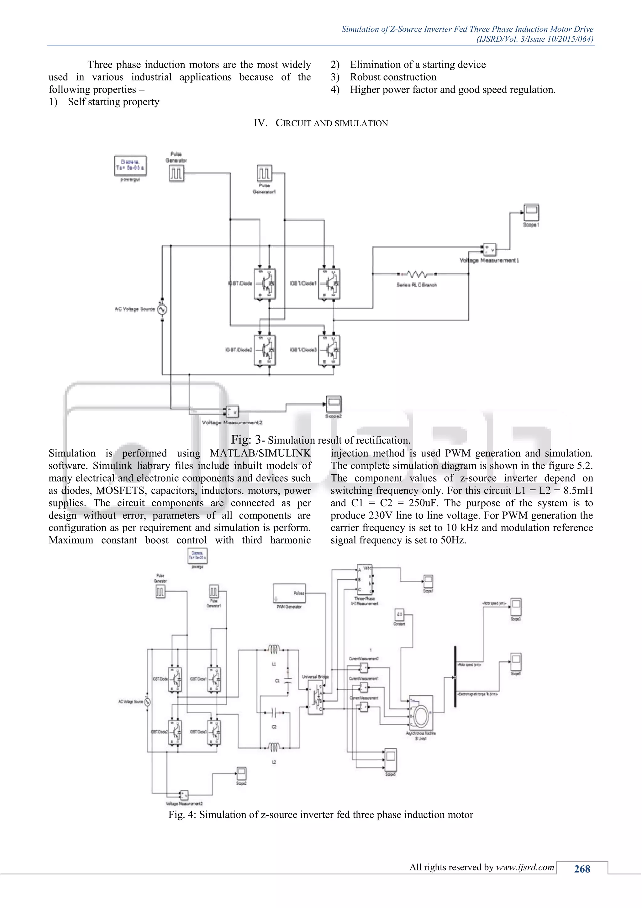 Simulation of Z-Source Inverter Fed Three Phase Induction Motor Drive | PDF